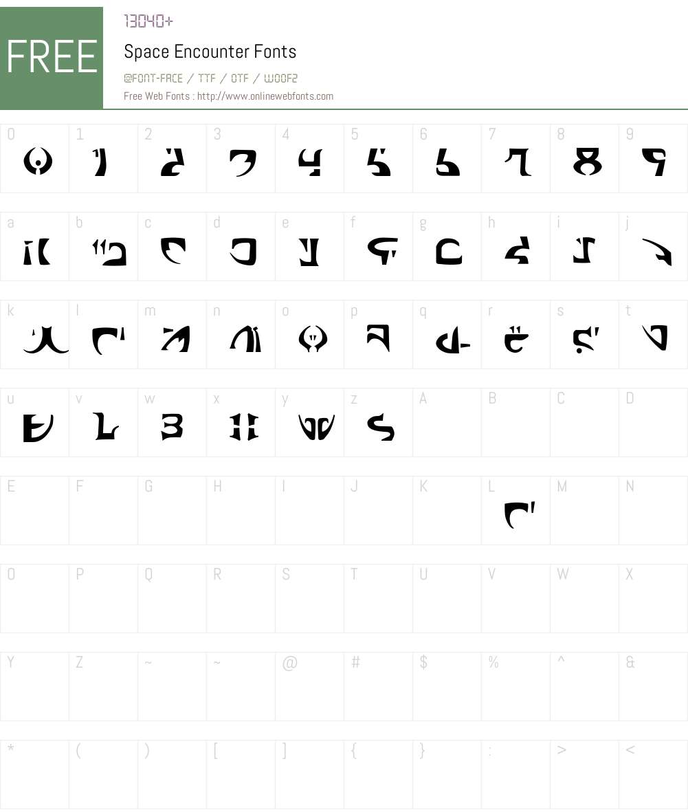 Space Encounter 1.00 December 16, 2007, initial release Fonts Free ...
