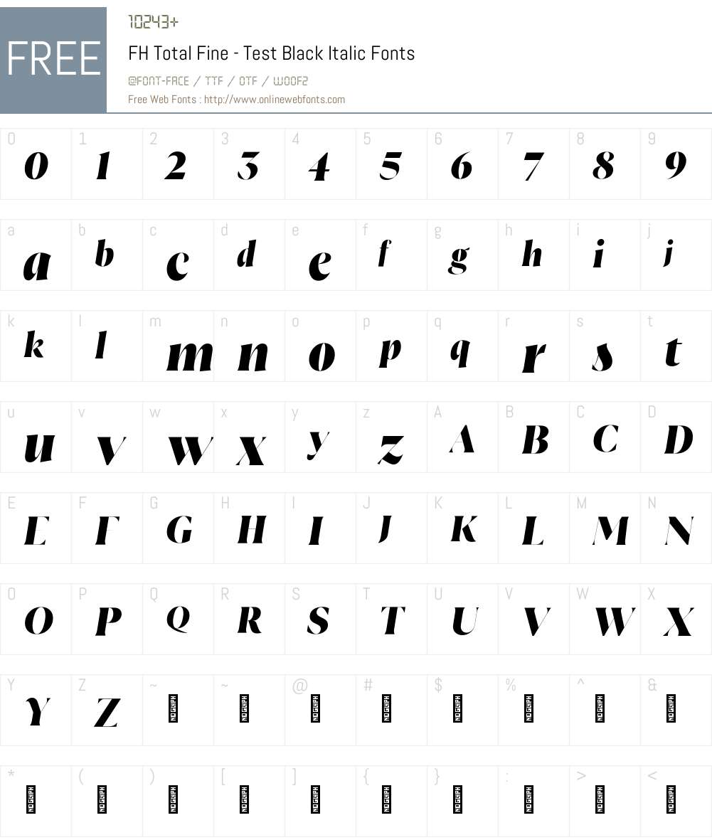 FH Total Fine - Test Black 3.000;Glyphs 3.1.2 (3151) Fonts Free ...