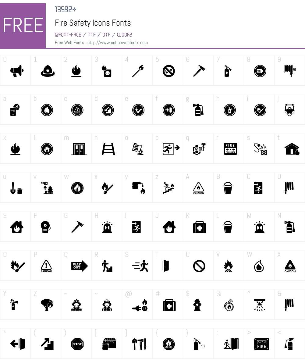 Fire Safety Icons 1.00;July 20, 2020;FontCreator 11.0.0.2388 64-bit ...