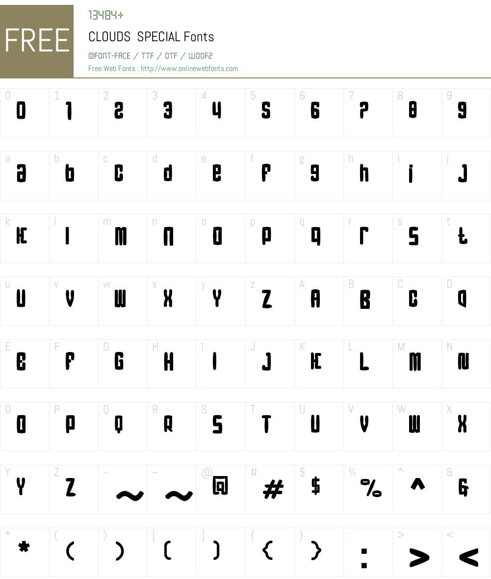 CLOUDS SPECIAL 1.00;June 3, 2021;FontCreator 13.0.0.2683 32-bit Fonts ...