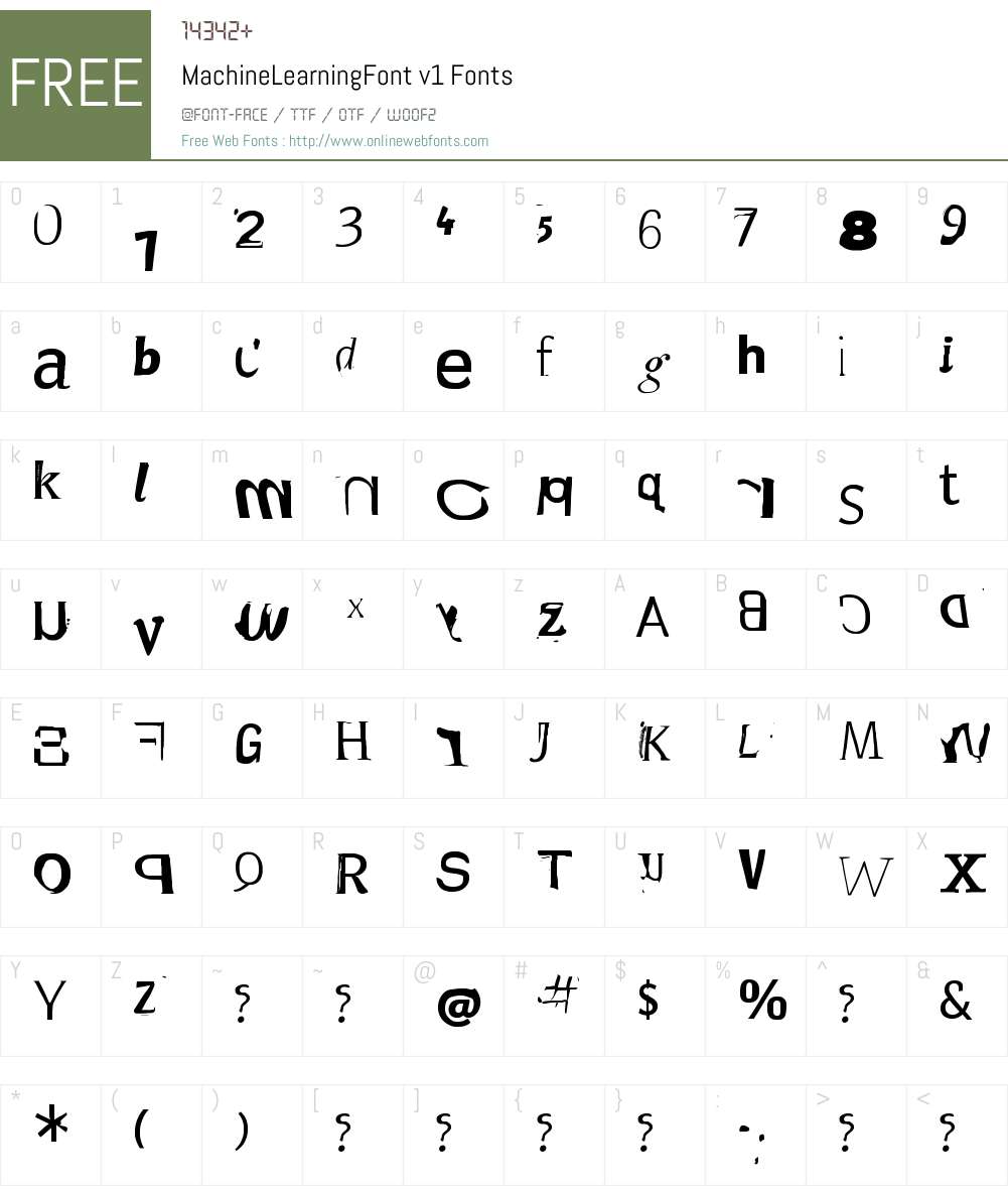 MachineLearningFont v1 1.000;hotconv 1.0.109;makeotfexe 2.5.65596 Fonts ...