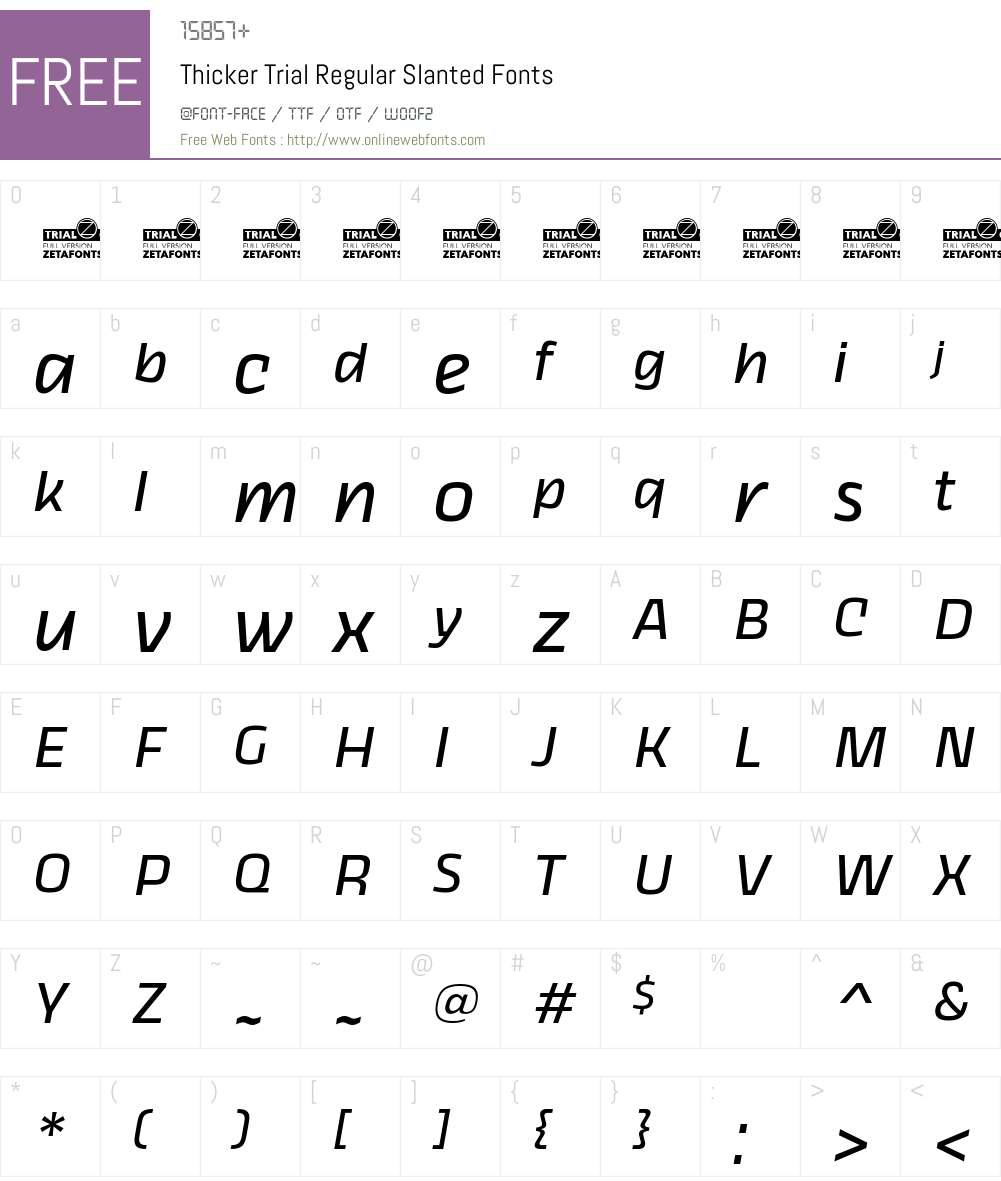 Thicker Trial Regular Slanted 1.000 Fonts Free Download ...