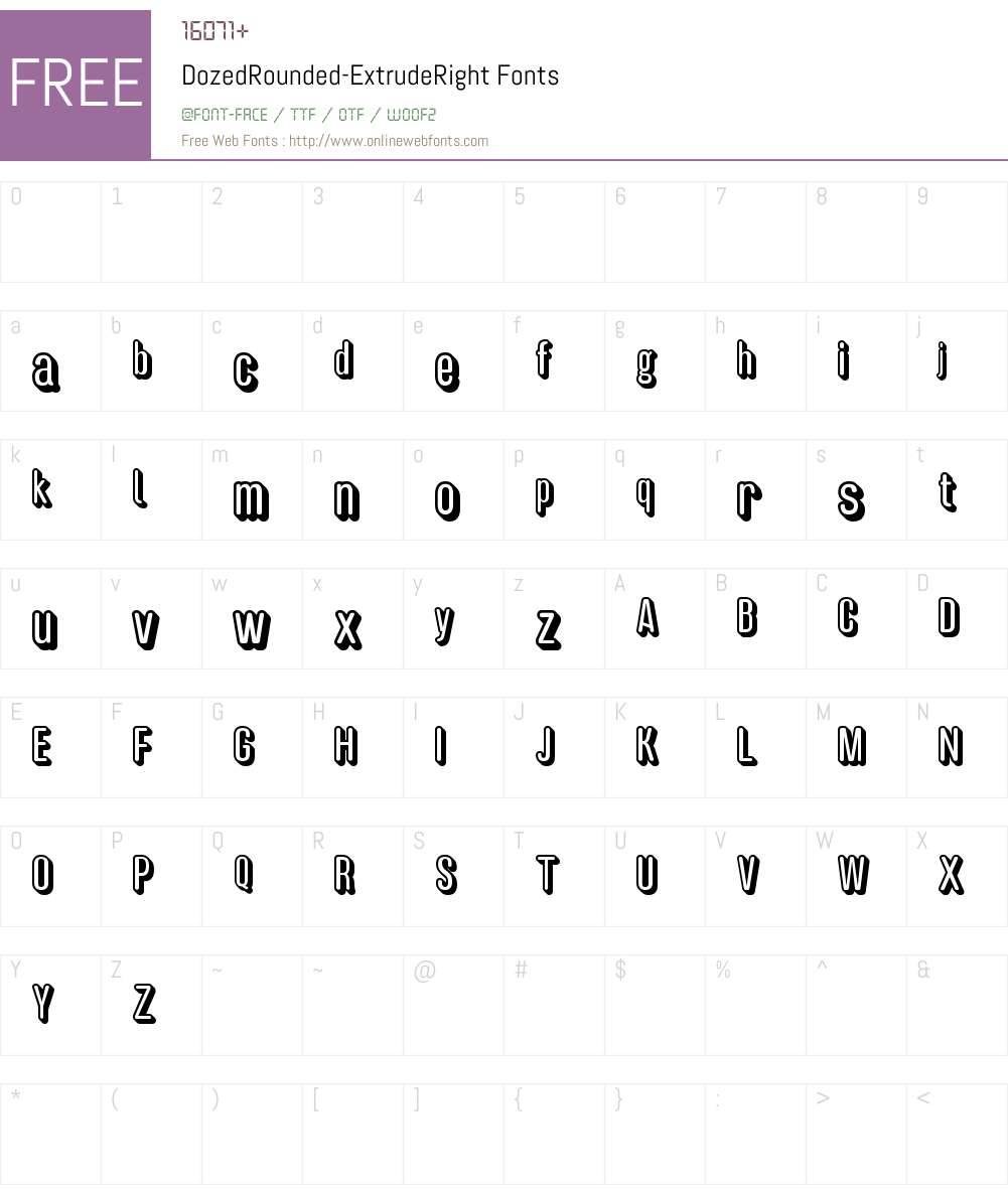 Dozed Rounded Extrude Right Demo 1.000 Fonts Free Download ...
