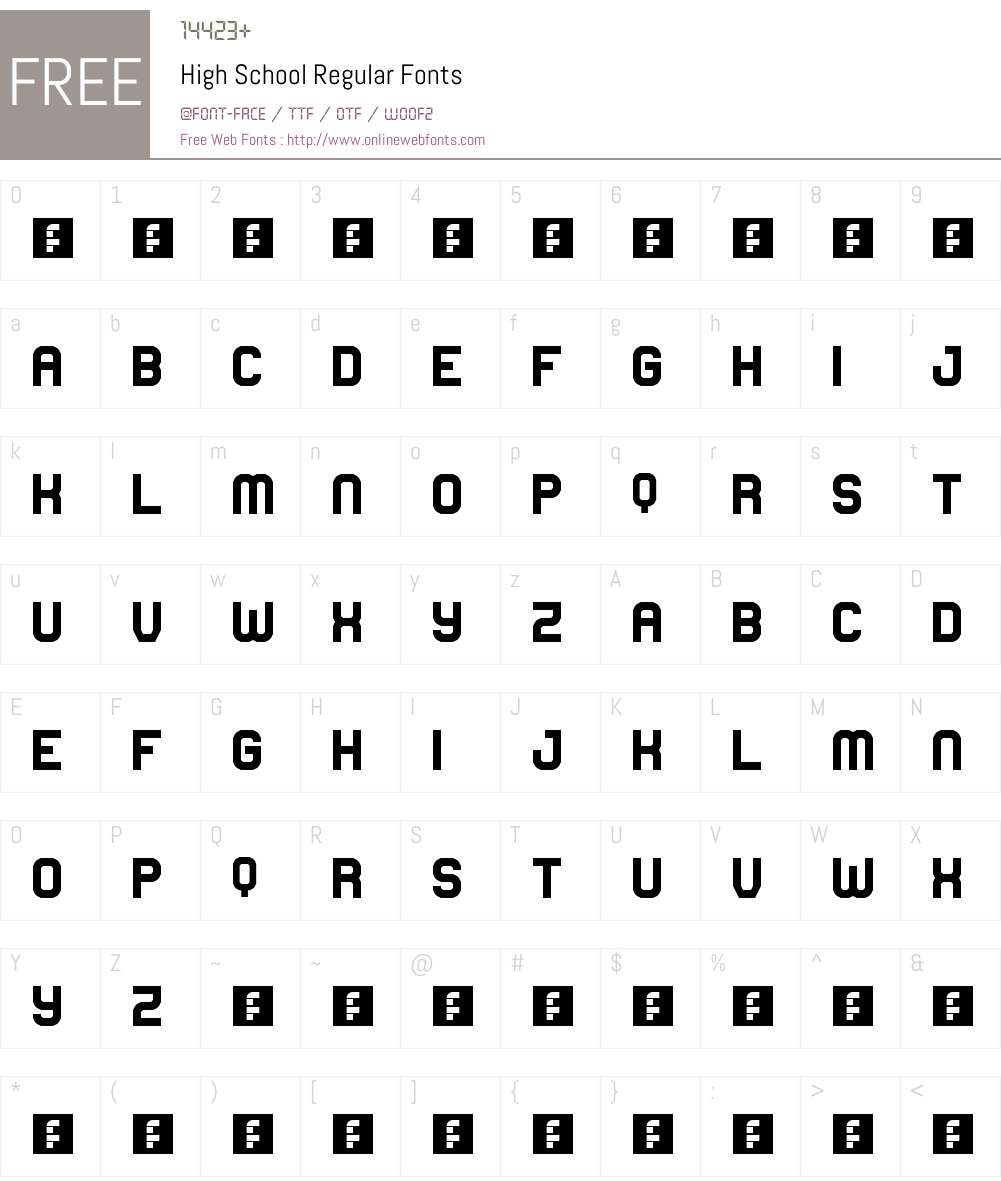 High School Regular 1.0 Fonts Free Download - OnlineWebFonts.COM