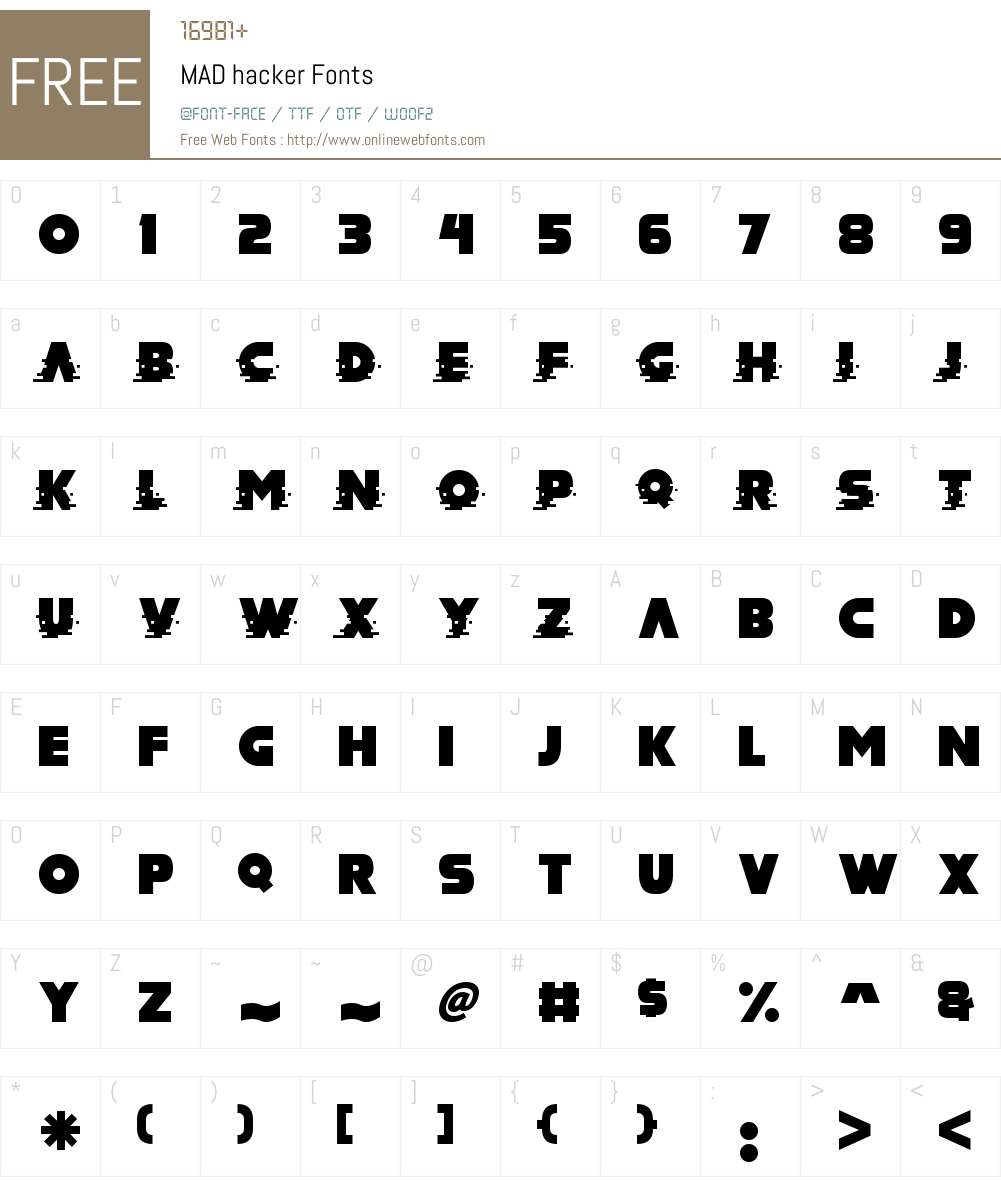MAD hacker 1.00 December 31, 2018, initial release Fonts Free Download - OnlineWebFonts.COM