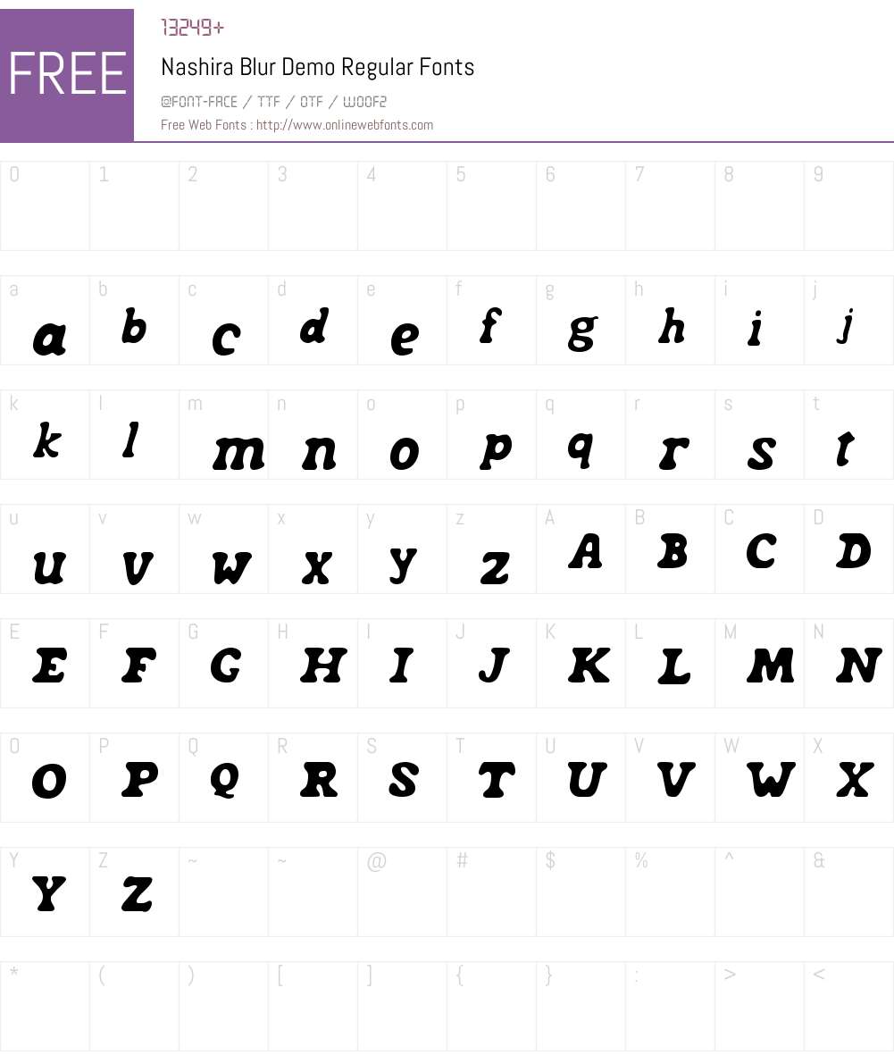 Nashira Blur Demo 1.000;Glyphs 3.2 (3185) Fonts Free Download ...