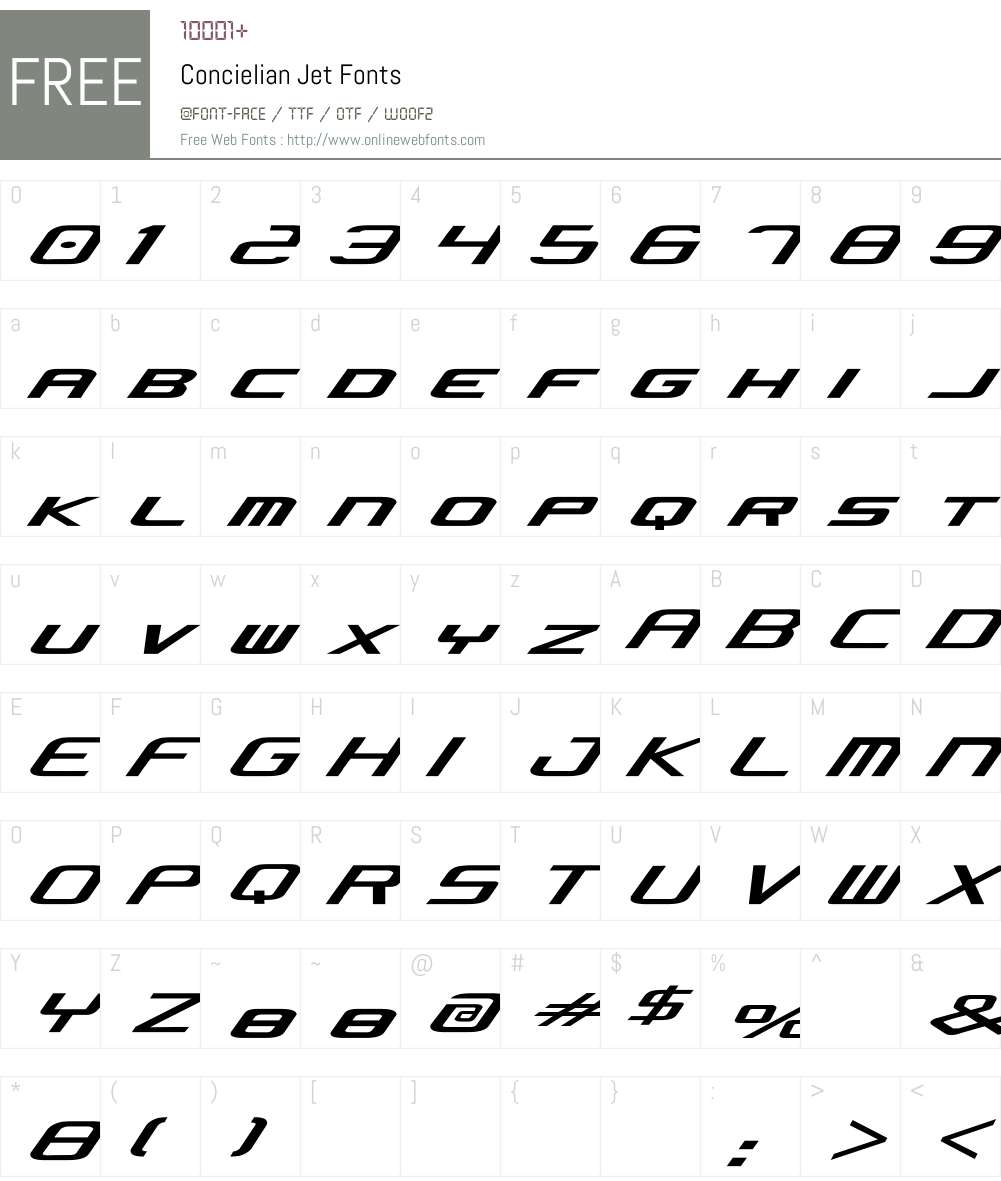 Concielian Jet V1 1 Fonts Free Download - OnlineWebFonts.COM