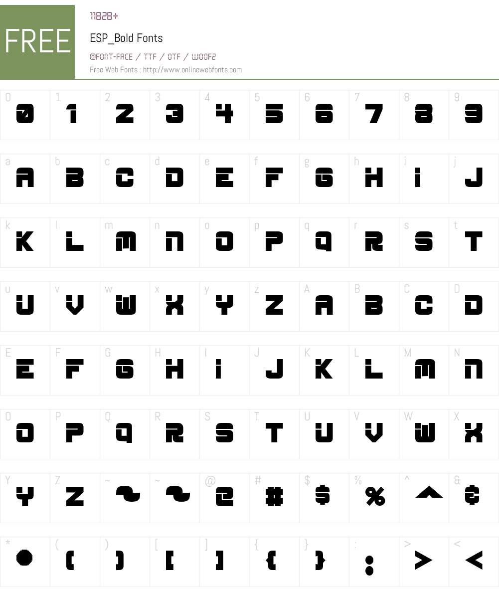 ESP_Bold V1 2.0 Fri May 12 01:16:21 1995 Fonts Free Download ...