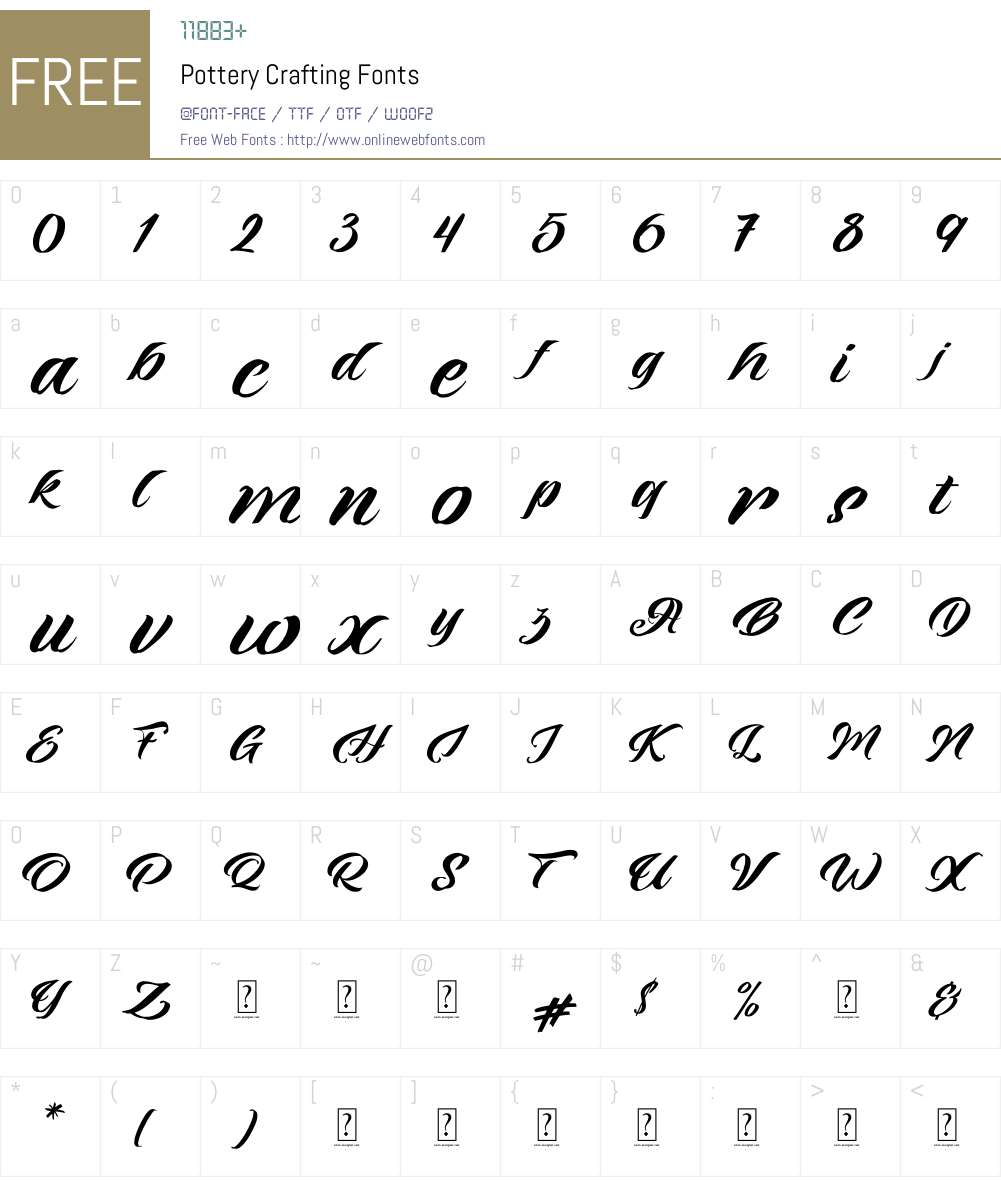 Pottery Crafting 1.00;May 7, 2020; Fonts Free Download - OnlineWebFonts.COM