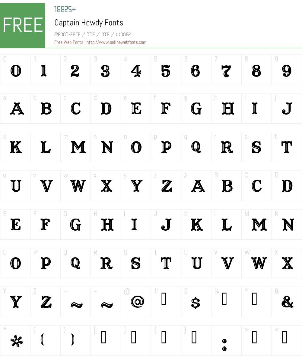 Captain Howdy V1 Macromedia Fontographer 4.1.3 1/7/00 Fonts Free ...