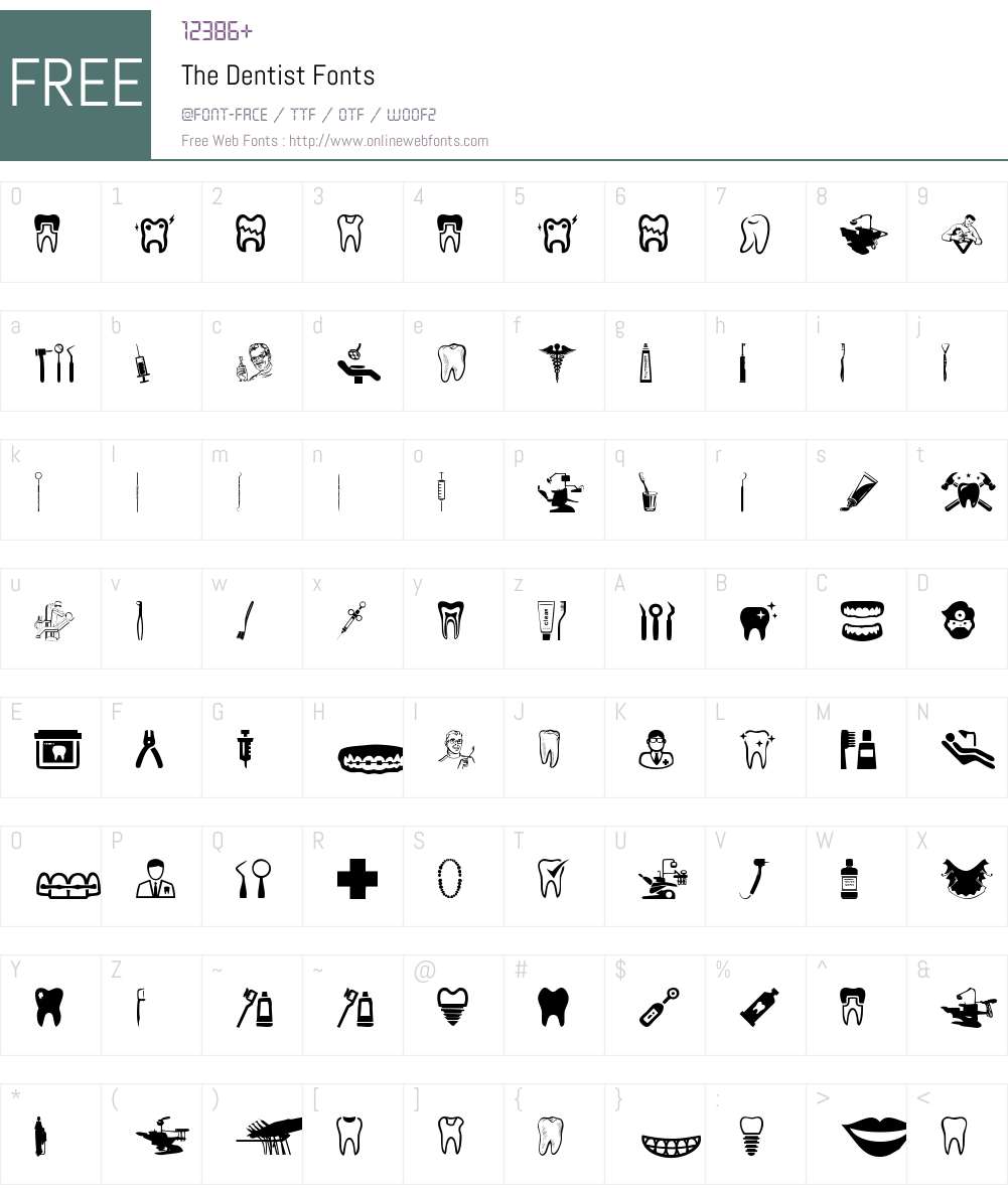 The Dentist 1.00 October 13, 2015, initial release Fonts Free Download ...