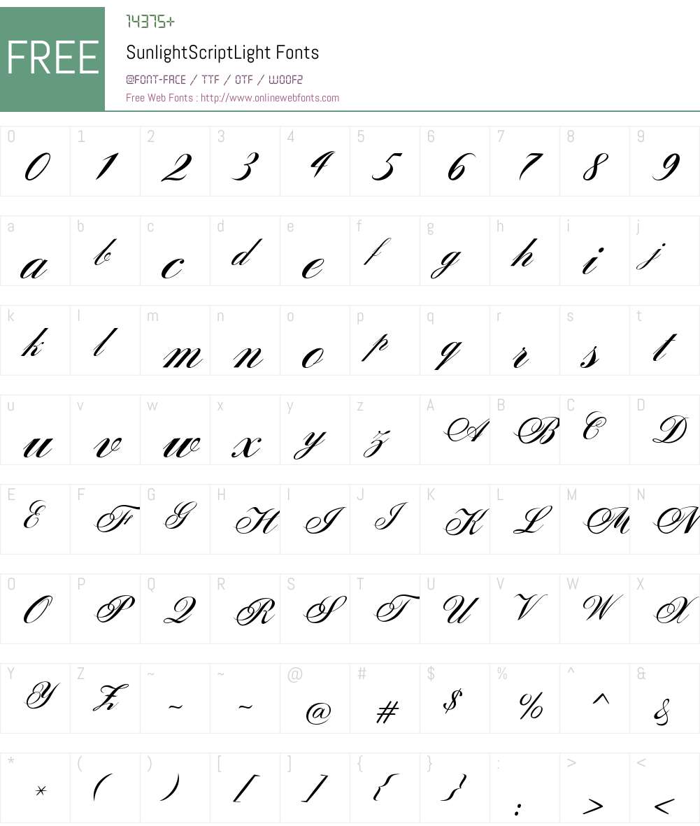 Sunlight Script Light 1.000 Fonts Free Download - OnlineWebFonts.COM