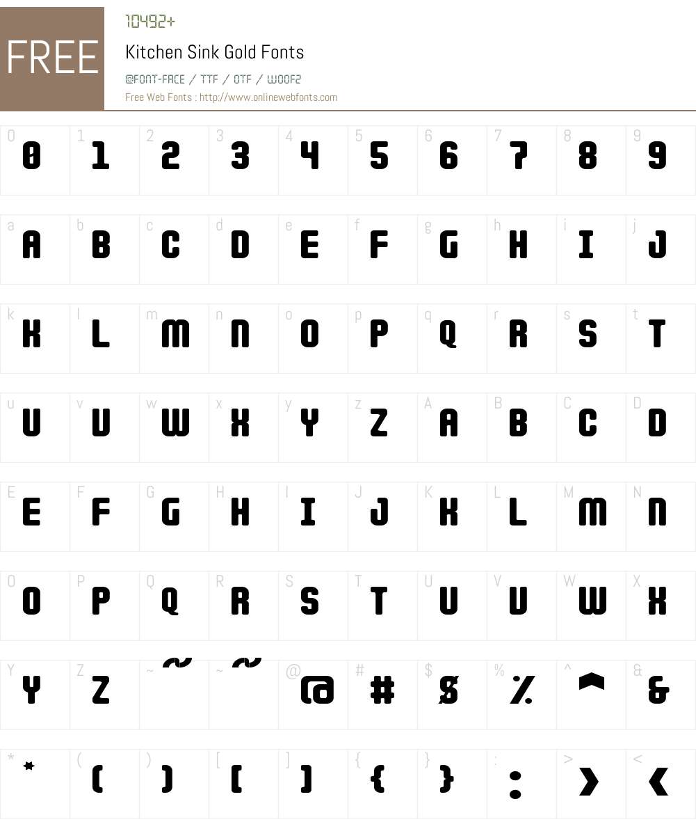 Kitchen Sink Gold 1.0 Fonts Free Download - OnlineWebFonts.COM