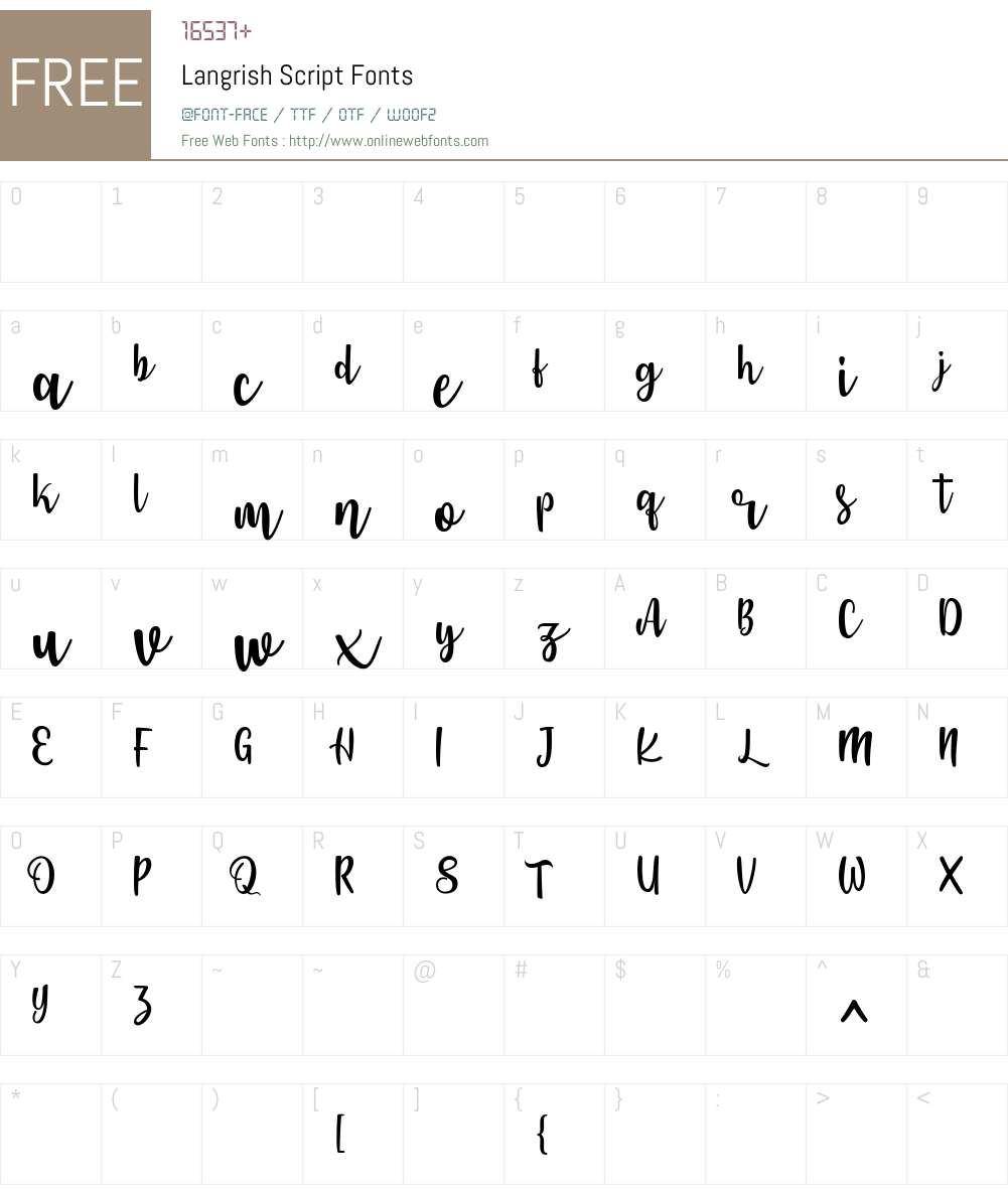 Langrish Script 1.000 Fonts Free Download - OnlineWebFonts.COM