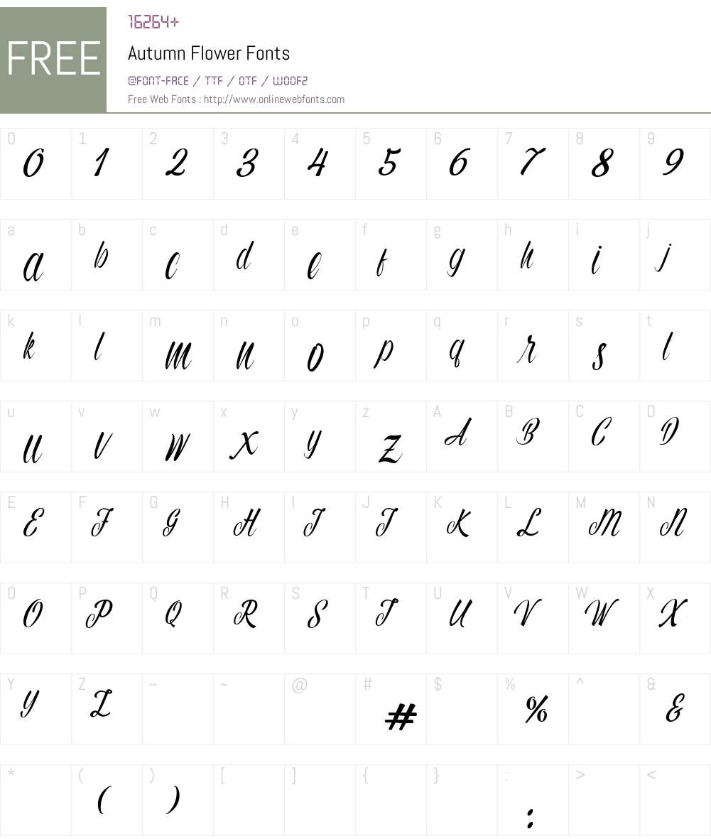 Autumn Flower 1.000 Fonts Free Download - OnlineWebFonts.COM