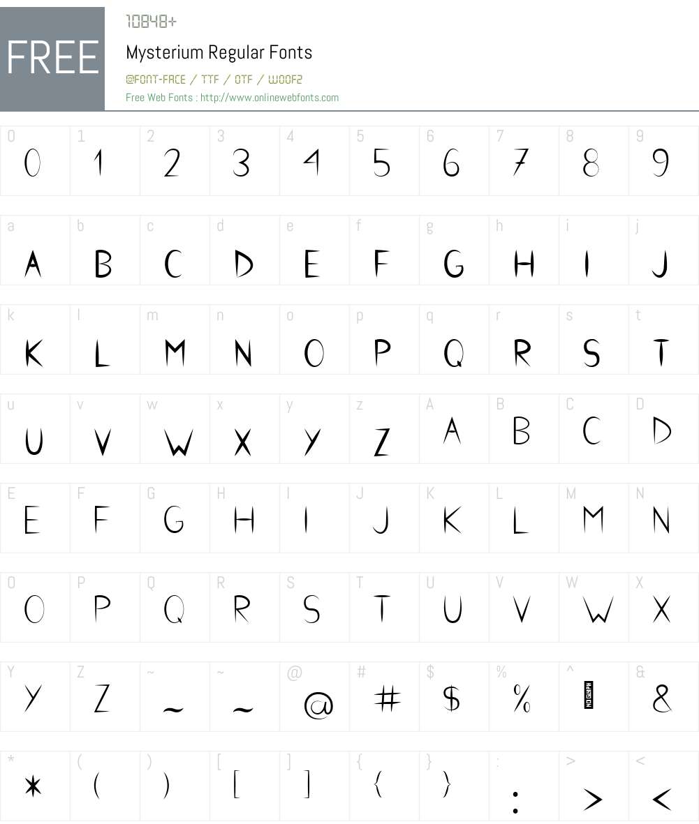Mysterium Regular 1.000 Fonts Free Download - OnlineWebFonts.COM