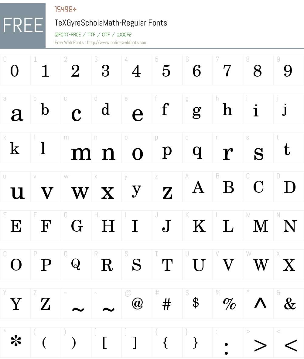 TeXGyreScholaMath-Regular 1.533 Fonts Free Download - OnlineWebFonts.COM