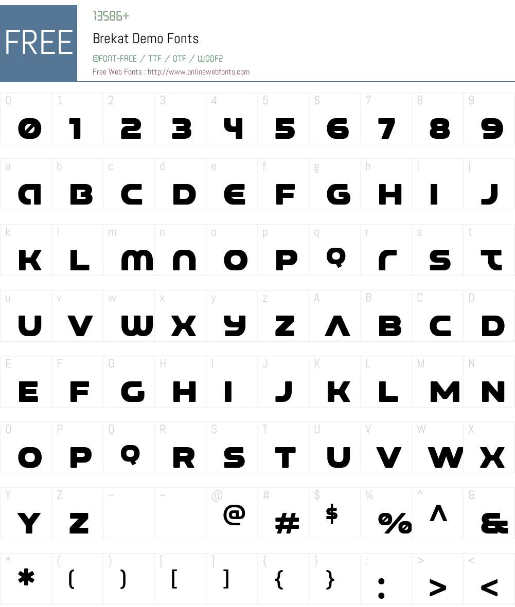 Brekat Demo 1.000 Fonts Free Download - OnlineWebFonts.COM