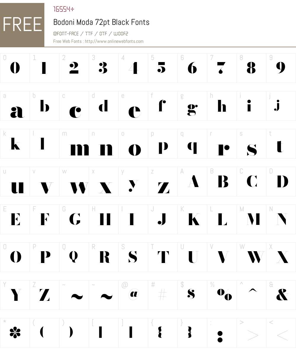 Bodoni Moda 72pt Black 2.004 Fonts Free Download - OnlineWebFonts.COM