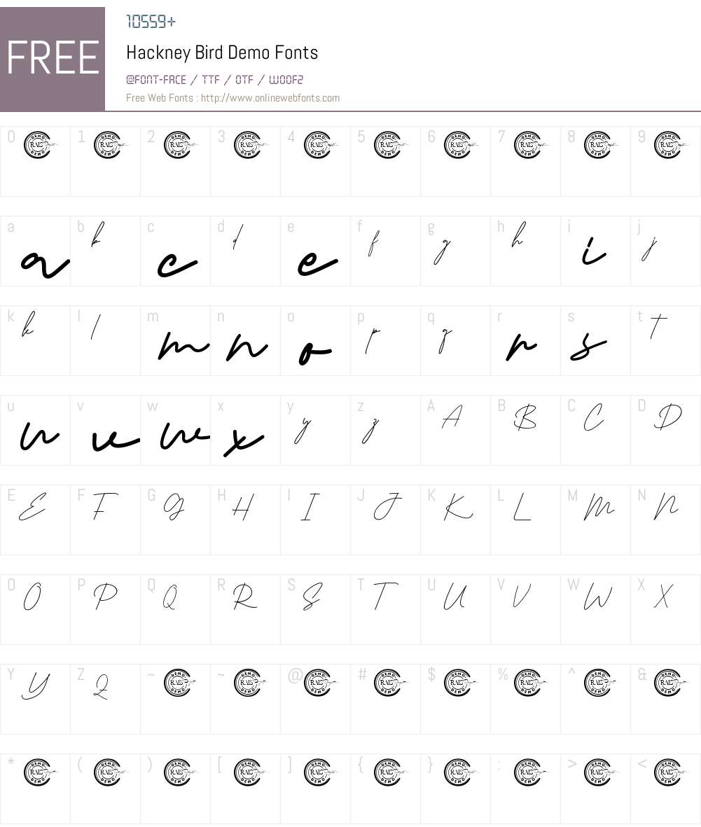 Hackney Bird Demo 1.004;Fontself Maker 3.5.4 Fonts Free Download - OnlineWebFonts.COM