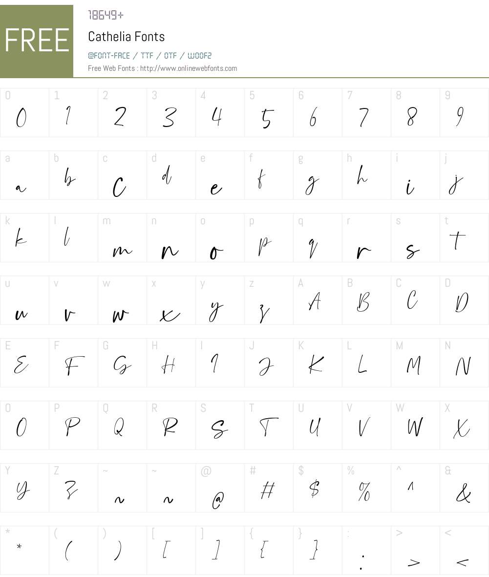 Cathelia 1.00;March 17, 2024 Fonts Free Download - OnlineWebFonts.COM