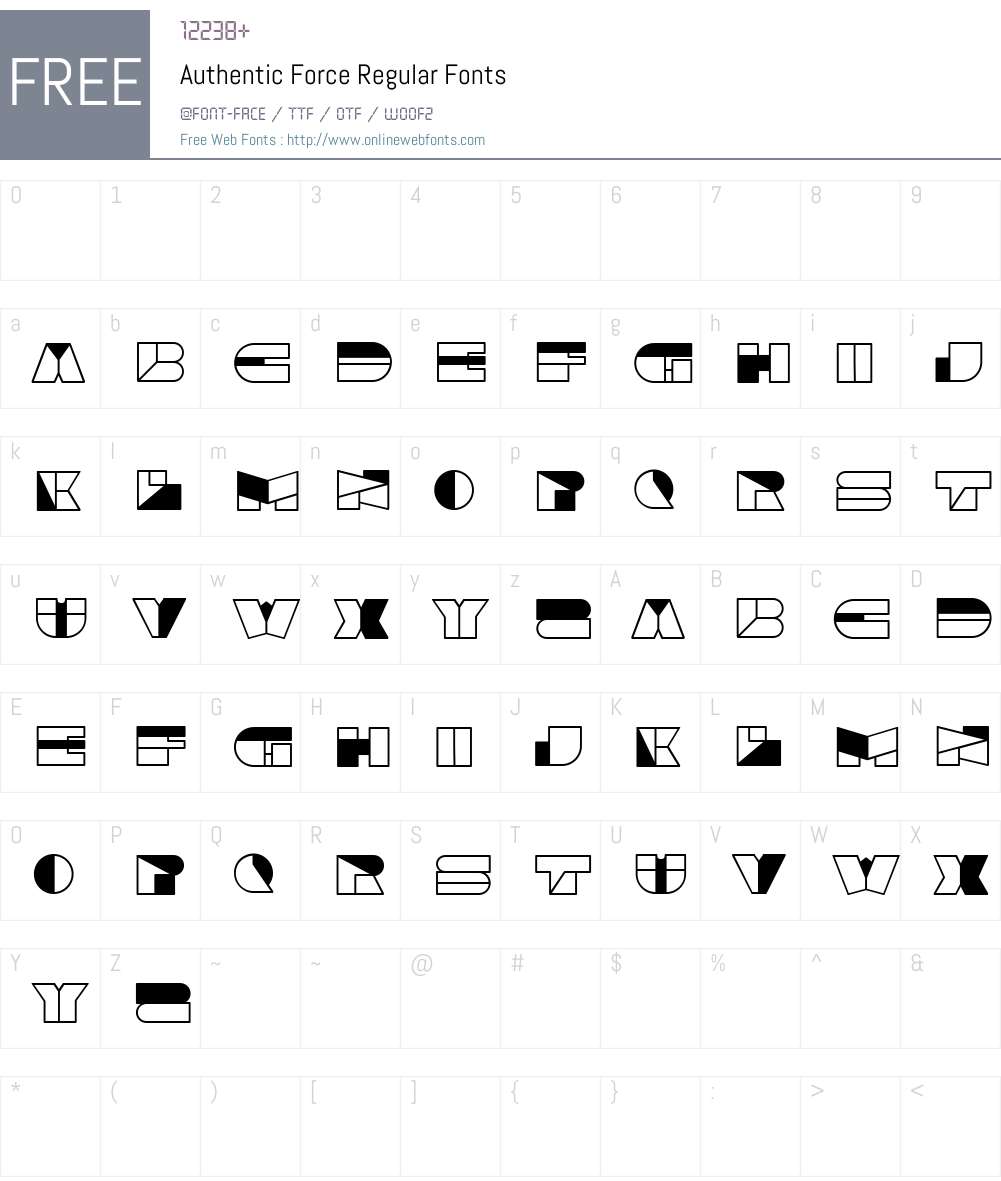 Authentic Force Regular 1.000 Fonts Free Download - OnlineWebFonts.COM