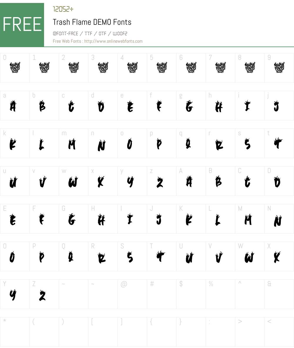 Trash Flame DEMO 1.000 Fonts Free Download - OnlineWebFonts.COM
