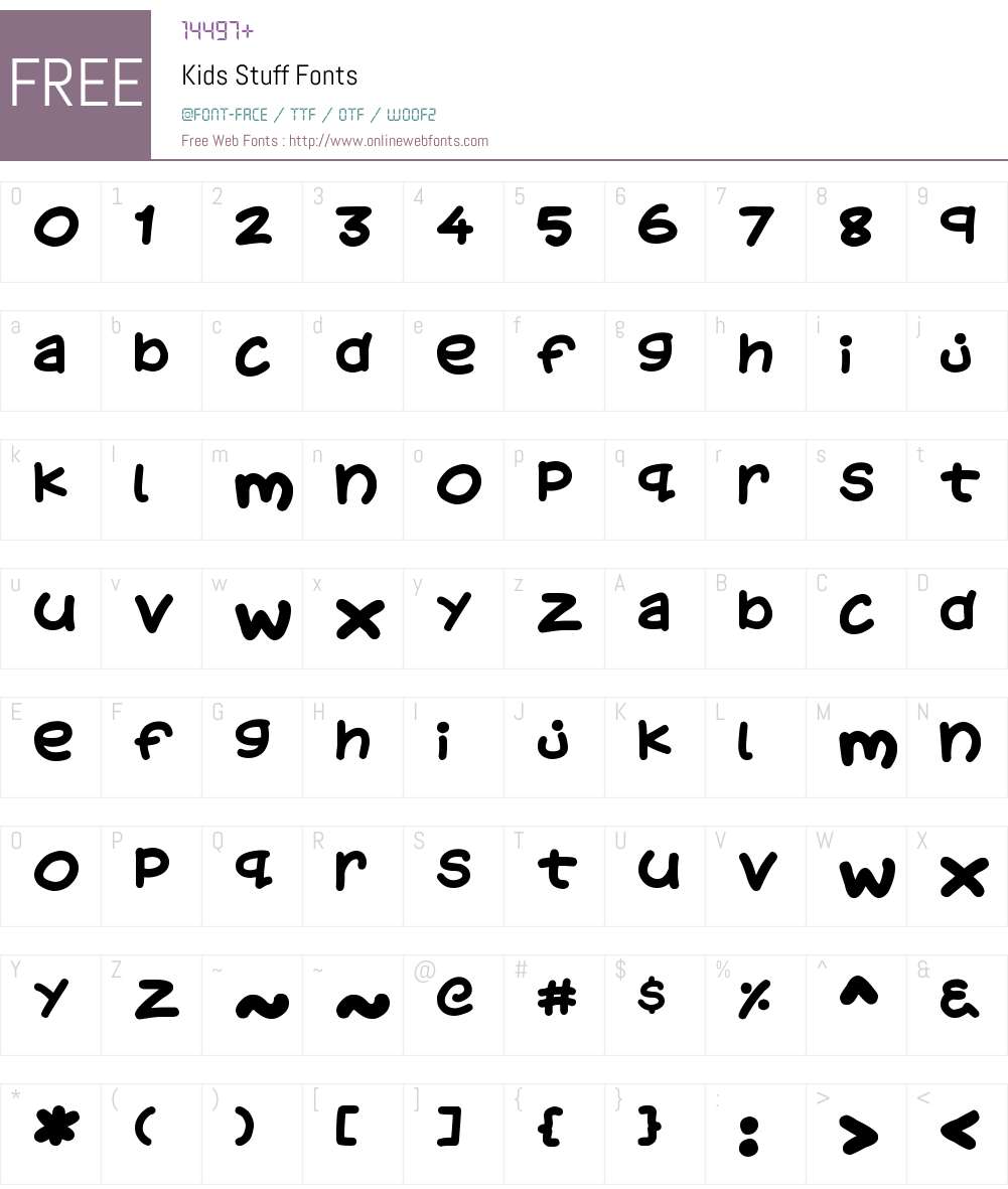 Kids Stuff 1.00 March 19, 2018, initial release Fonts Free Download ...