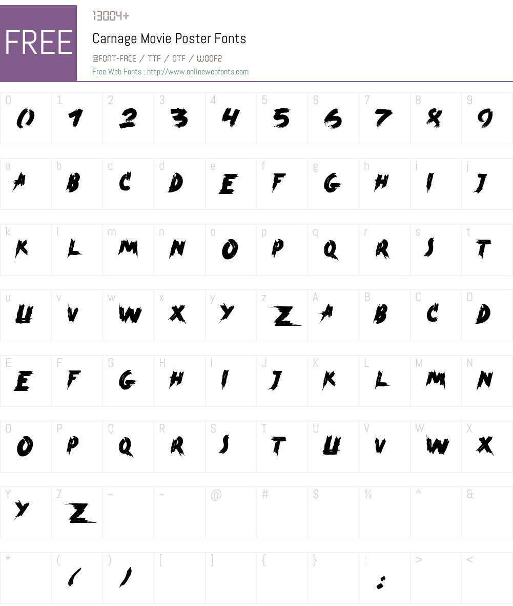 Carnage Movie Poster 1.00;June 18, 2020;FontCreator 11.0.0.2388 64-bit ...