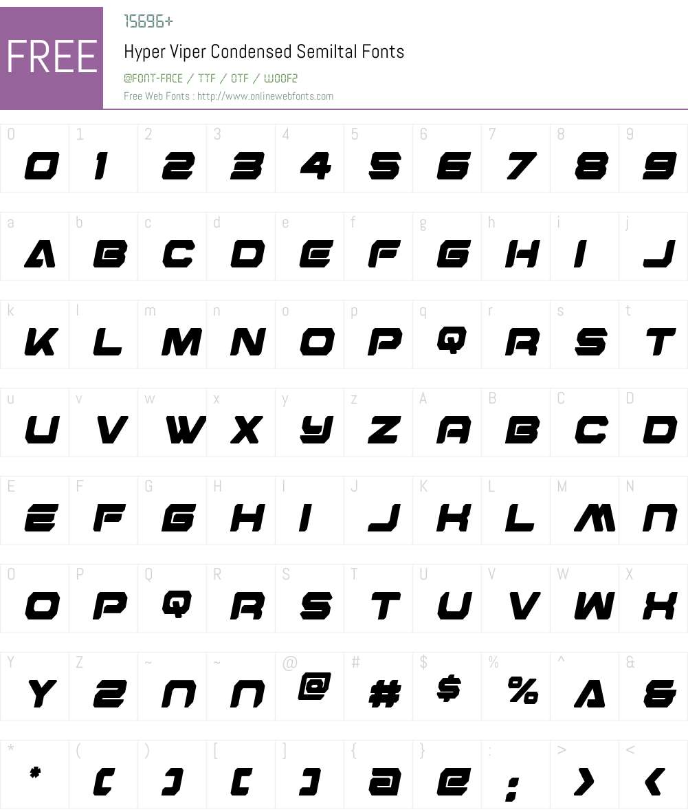 Hyper Viper Condensed SemiItal 1.0; 2019 Fonts Free Download ...