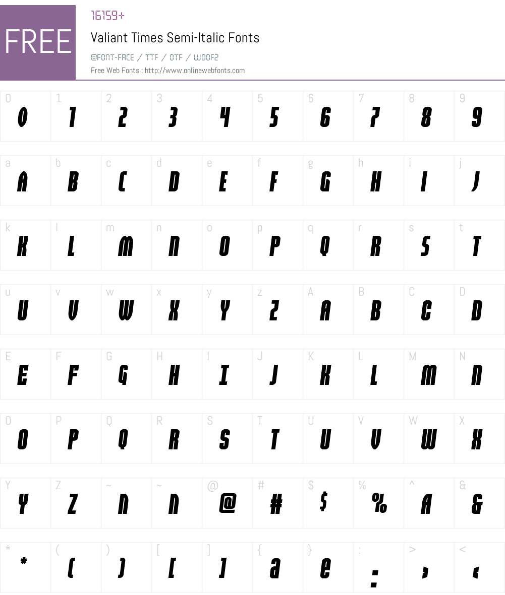 Valiant Times Semi-Italic 1.0; 2021 Fonts Free Download ...