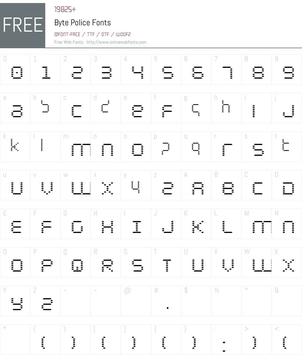 Byte Police V1 1 Fonts Free Download - OnlineWebFonts.COM