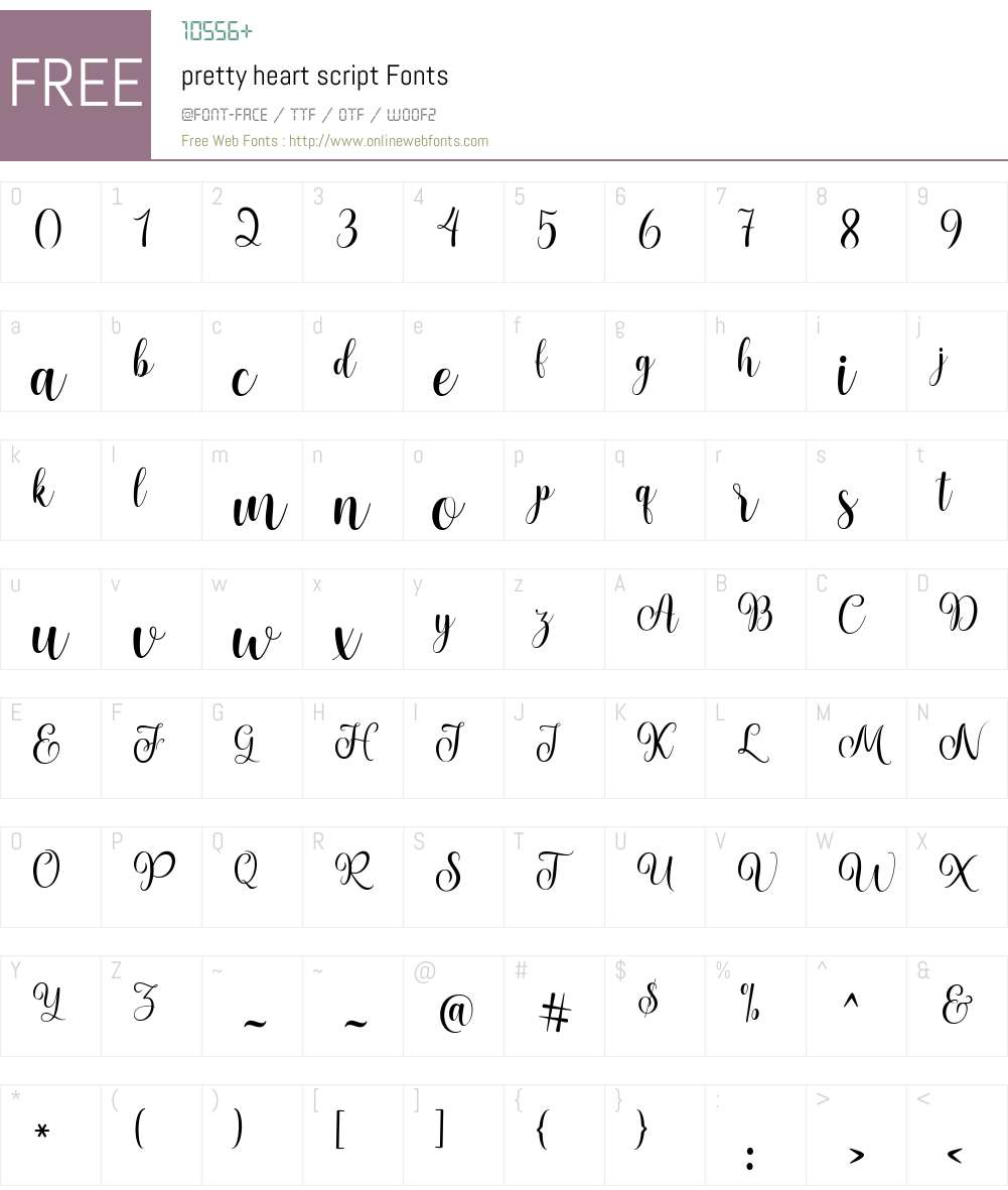 pretty heart script 1.000 Fonts Free Download - OnlineWebFonts.COM