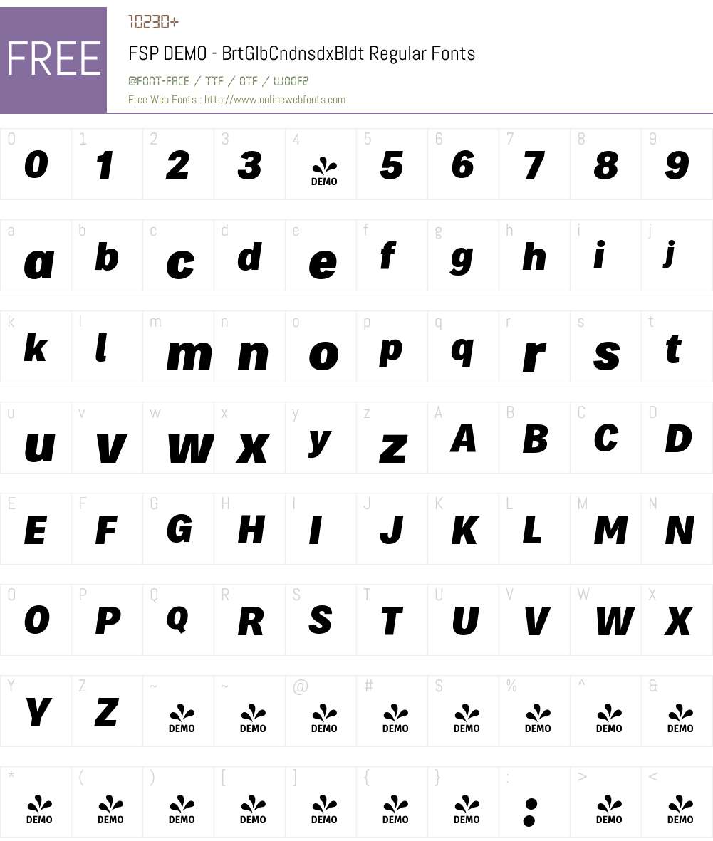 FSP DEMO - BrtGlbCndnsdxBldt 1.030;PS 001.030;hotconv 1.0.88;makeotf ...