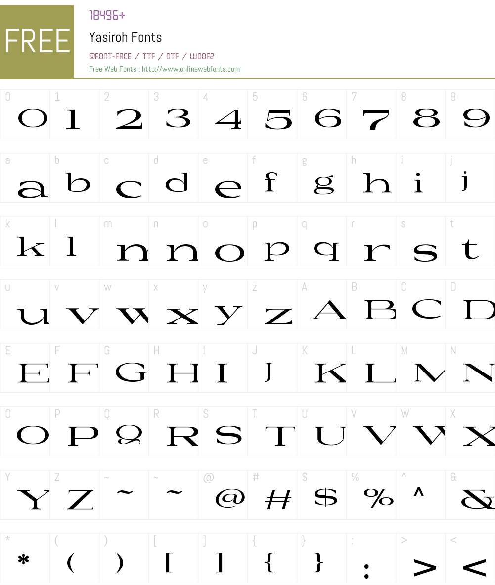 Yasiroh 1.00;August 6, 2024;FontCreator 11.5.0.2430 32-bit Fonts Free ...