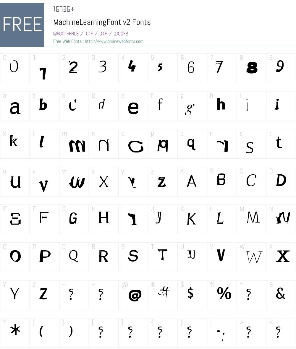 MachineLearningFont v2 1.000;hotconv 1.0.109;makeotfexe 2.5.65596 Fonts ...