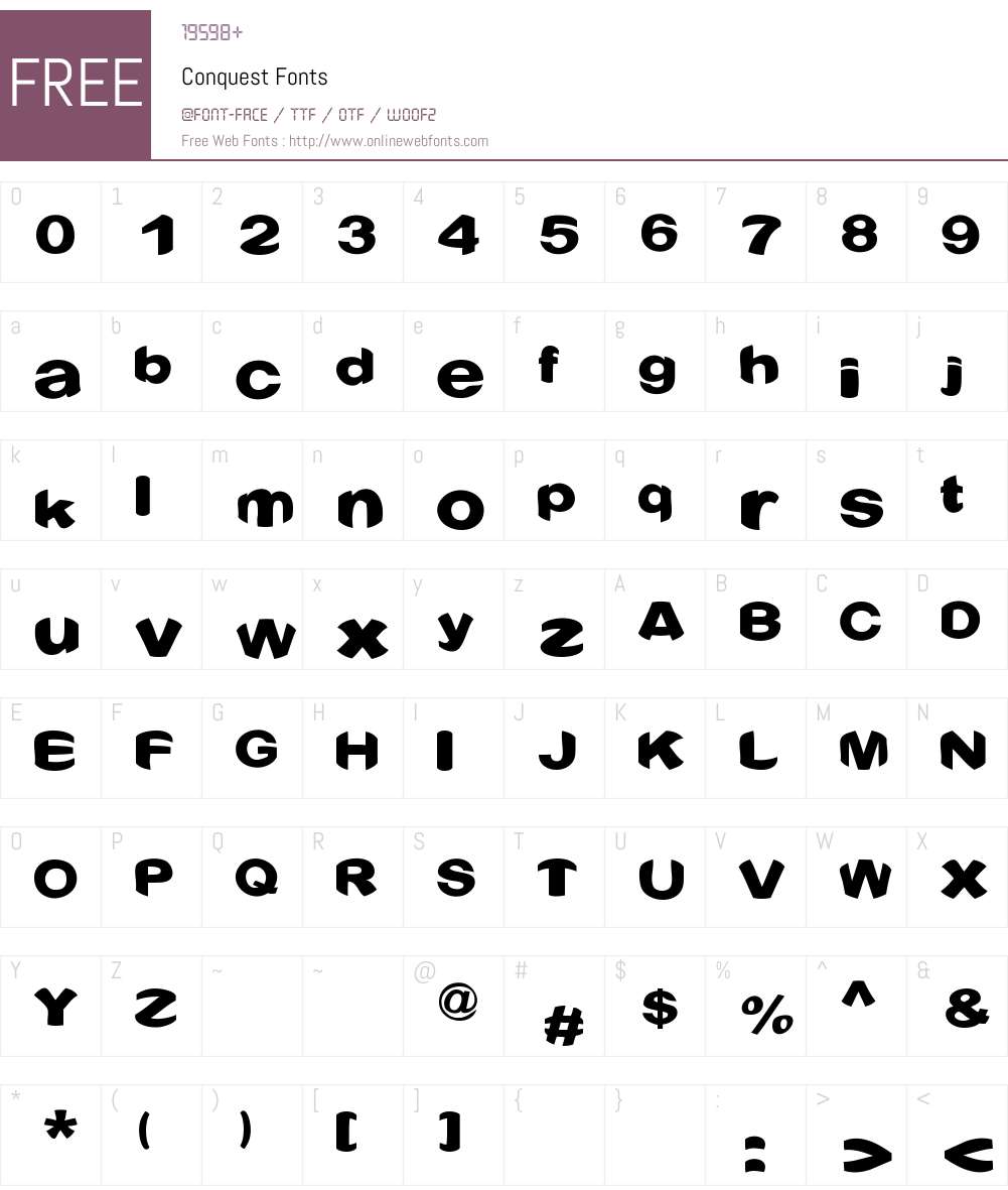 Conquest 1.00 March 8, 2014, initial release Fonts Free Download ...