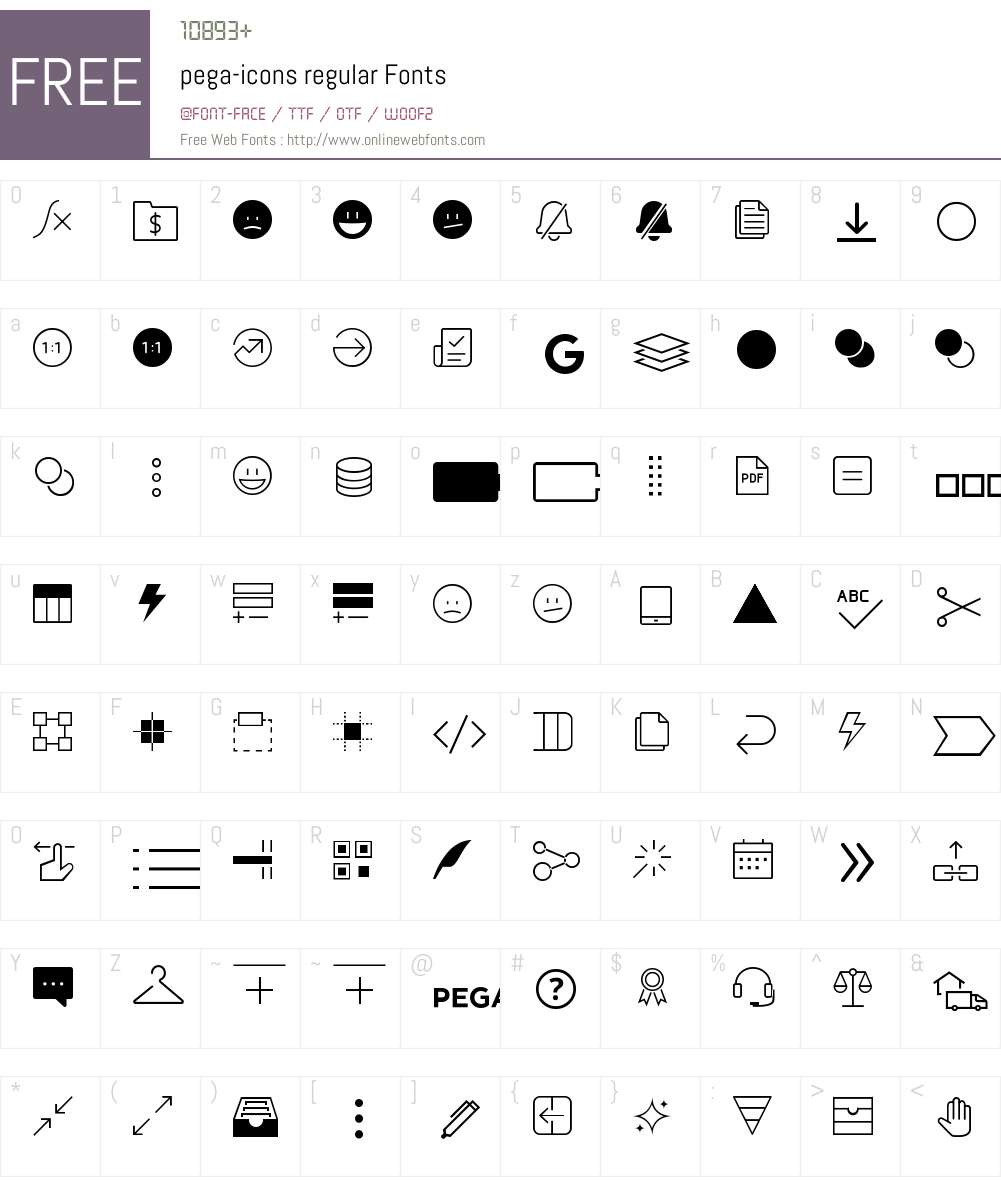 pega-icons 0.001 Fonts Free Download - OnlineWebFonts.COM