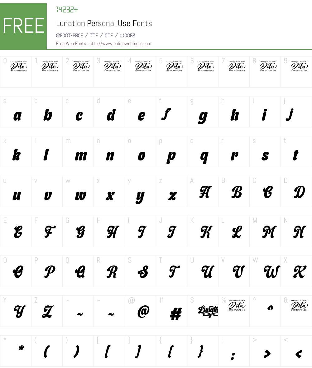 Lunation Personal Use 1.00;October 27, 2023;FontCreator 13.0.0.2683 64 ...