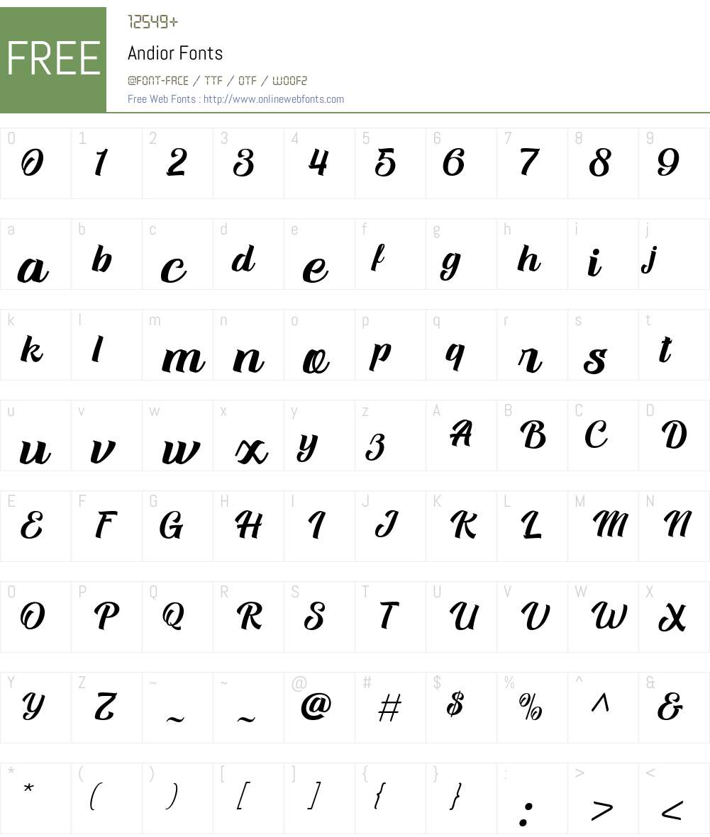 Andior 1.00;December 14, 2023;FontCreator 13.0.0.2637 64-bit Fonts Free ...