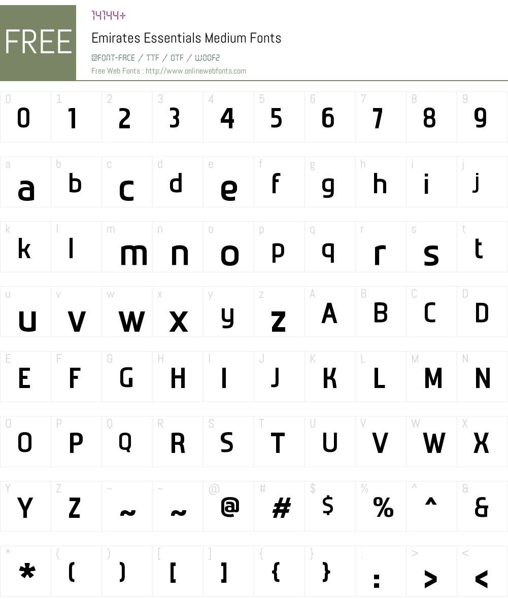 Emirates Essentials Medium 1.000 Fonts Free Download - OnlineWebFonts.COM