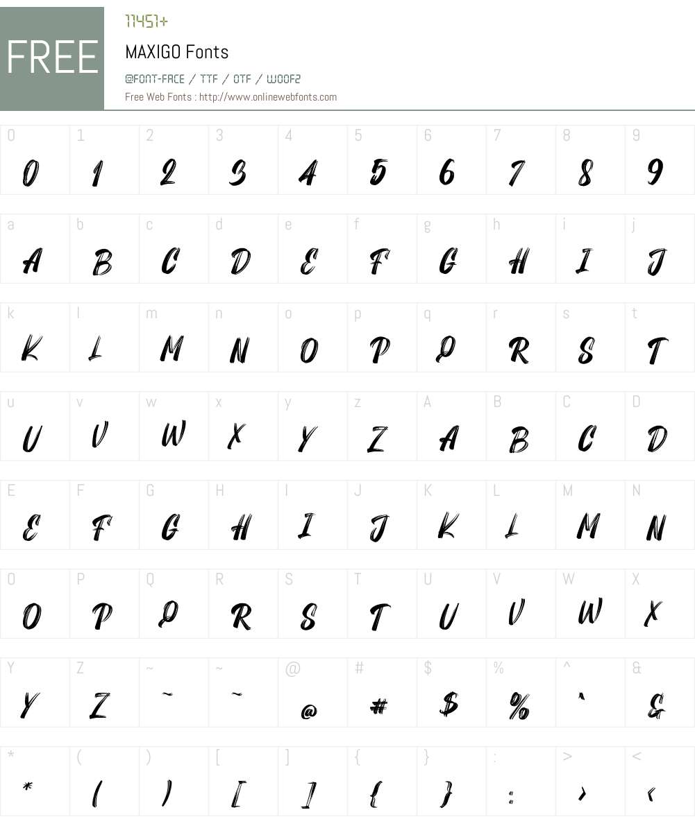 MAXIGO 1.00;August 24, 2023;FontCreator 11.5.0.2430 64-bit Fonts Free ...