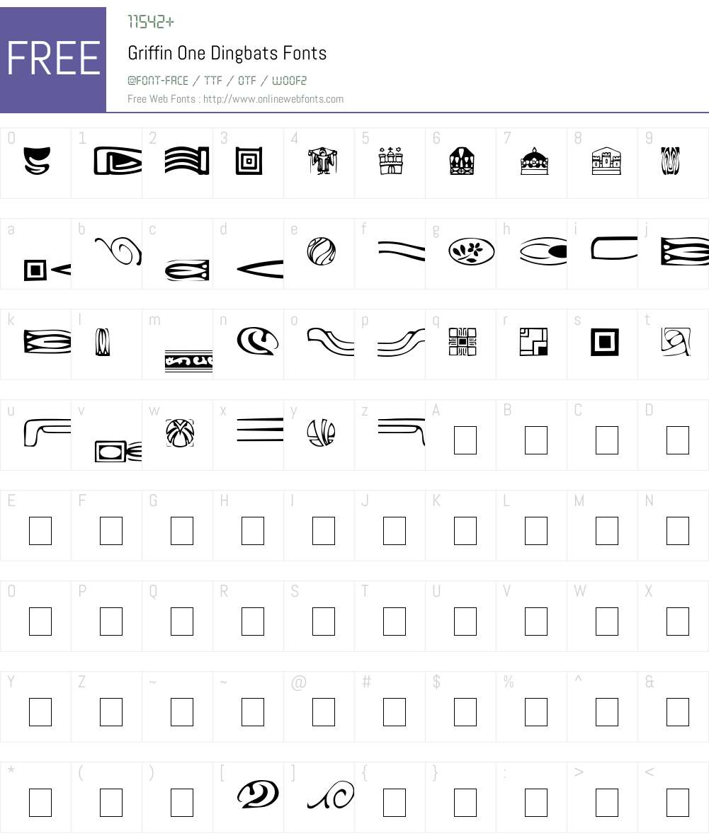 Griffin One Dingbats 001.000 Fonts Free Download - OnlineWebFonts.COM