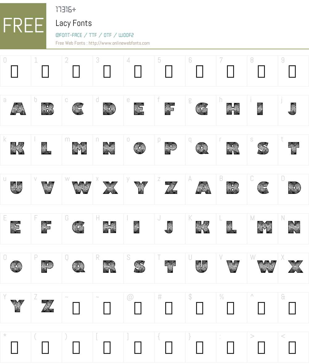 Lacy 1.000 Fonts Free Download - OnlineWebFonts.COM