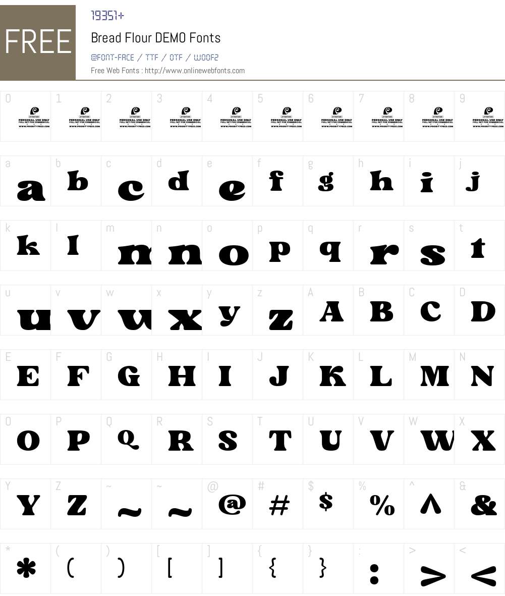 Bread Flour DEMO 1.000 Fonts Free Download - OnlineWebFonts.COM