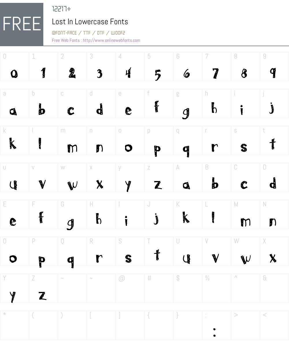 Lost In Lowercase 1.00 January 5, 2017, initial release Fonts Free Download - OnlineWebFonts.COM