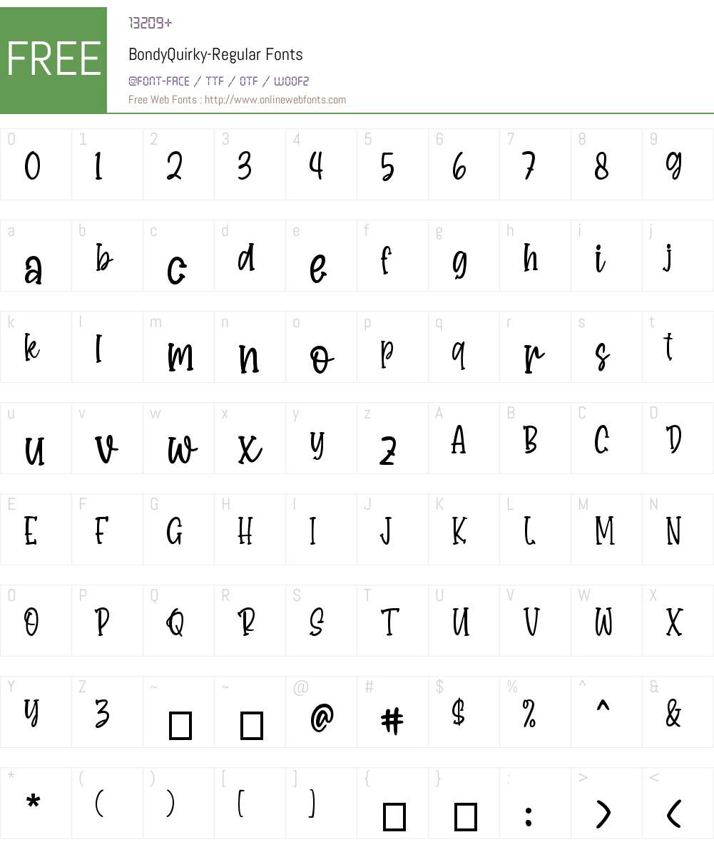 Bondy Quirky 001.000 Fonts Free Download - OnlineWebFonts.COM