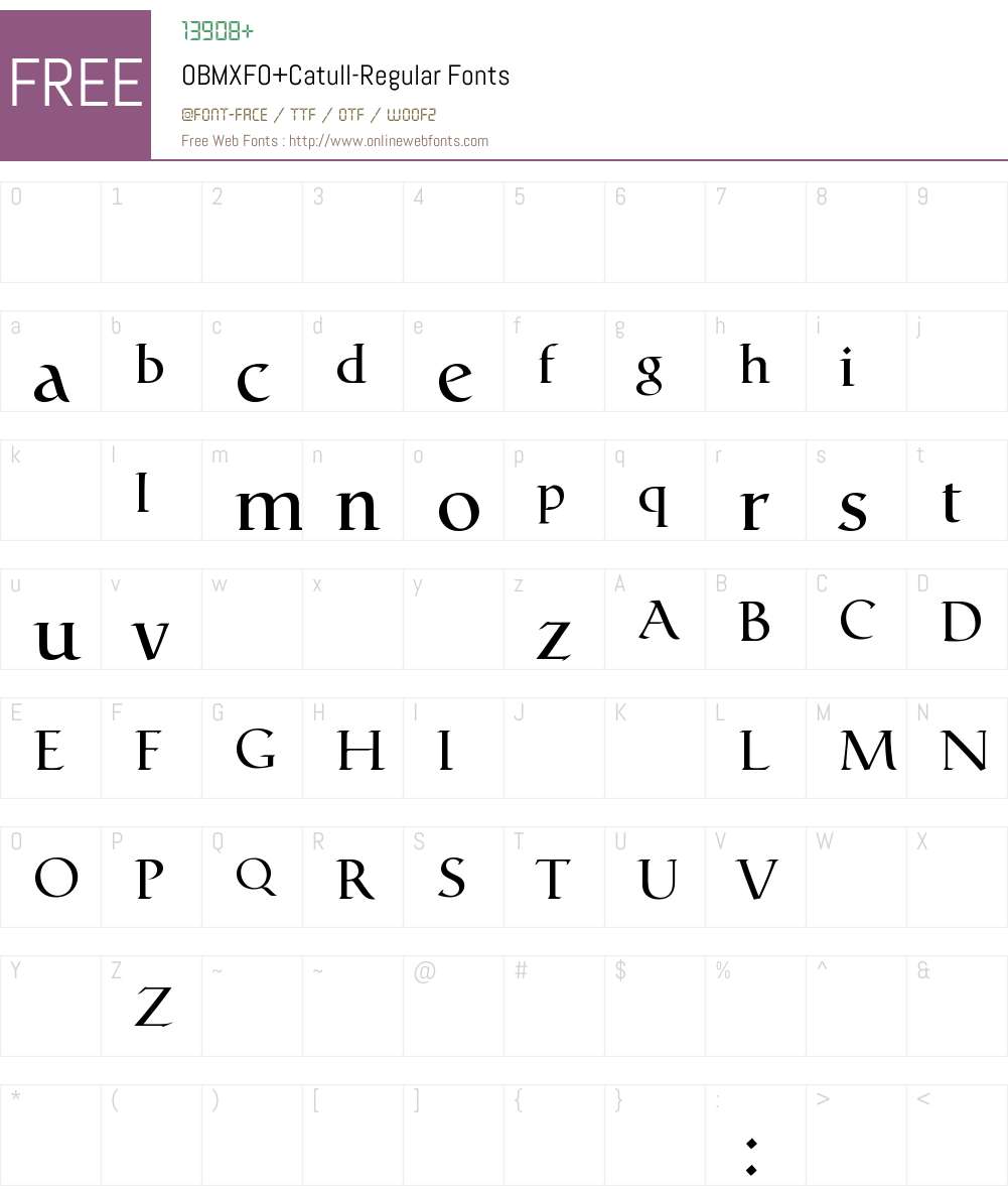 OBMXFO+Catull-Regular 1.0 Fonts Free Download - OnlineWebFonts.COM