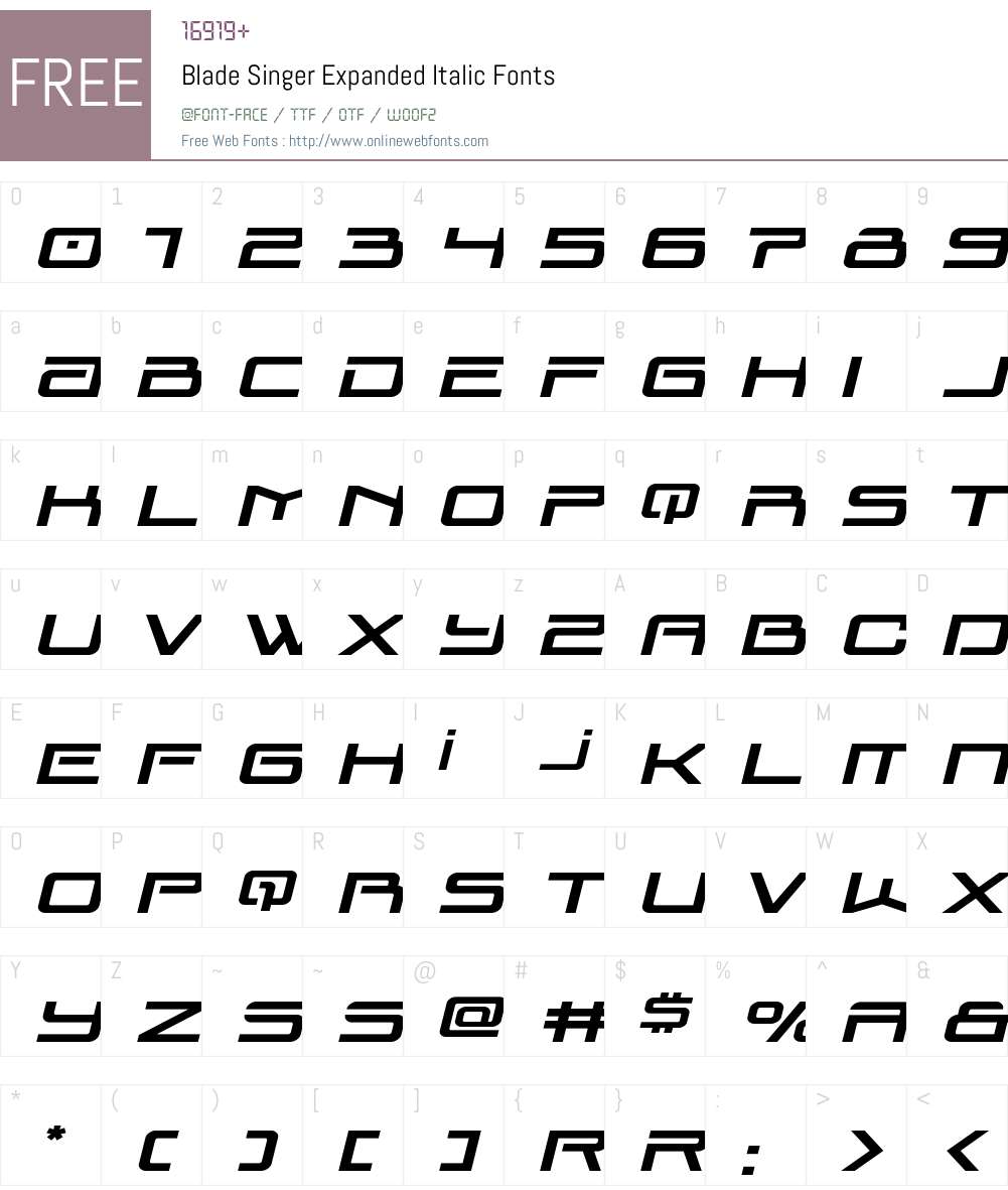 Blade Singer Expanded Italic 1.0; 2021 Fonts Free Download ...