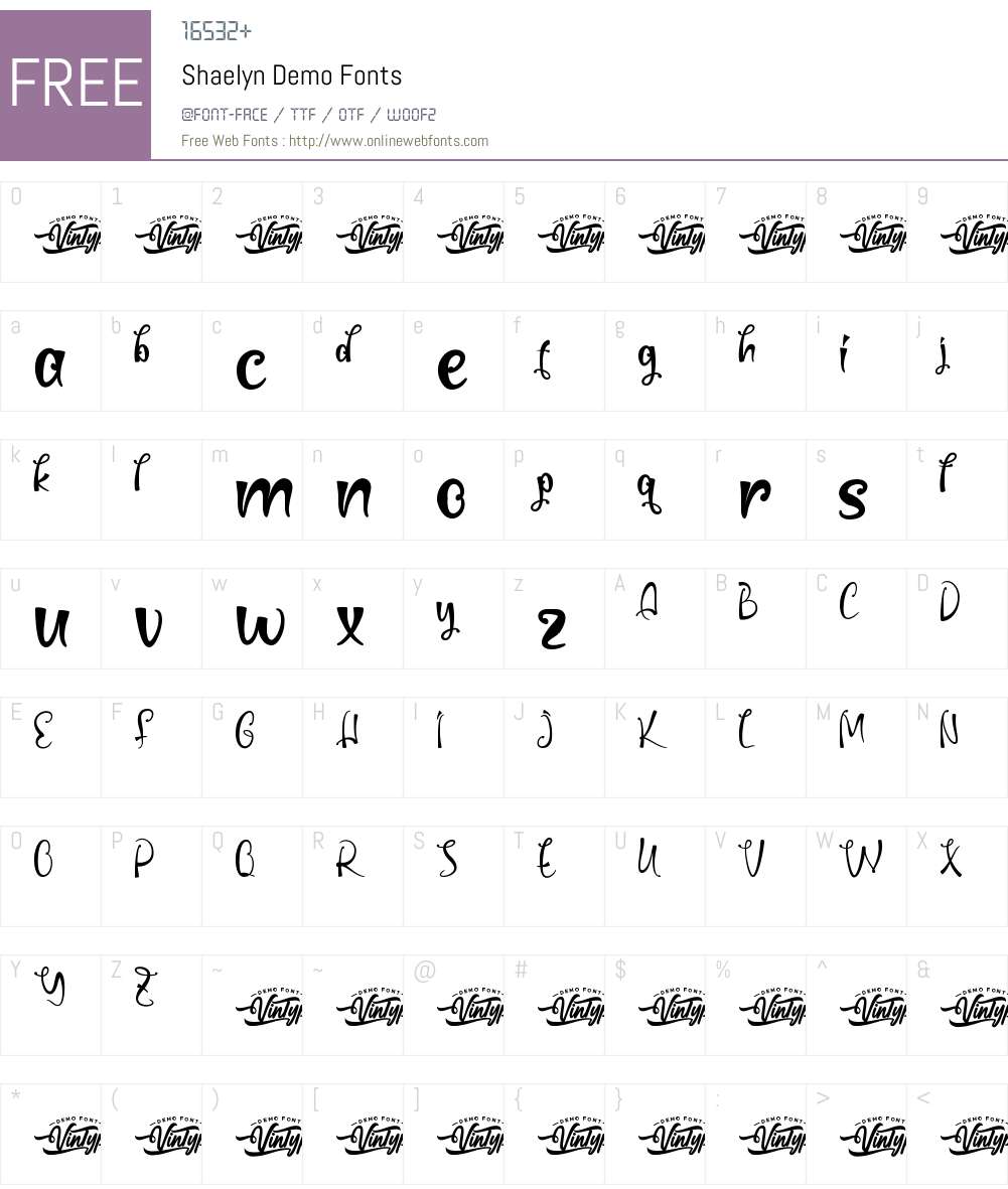 Shaelyn Demo 1.001;Fontself Maker 3.5.7 Fonts Free Download ...
